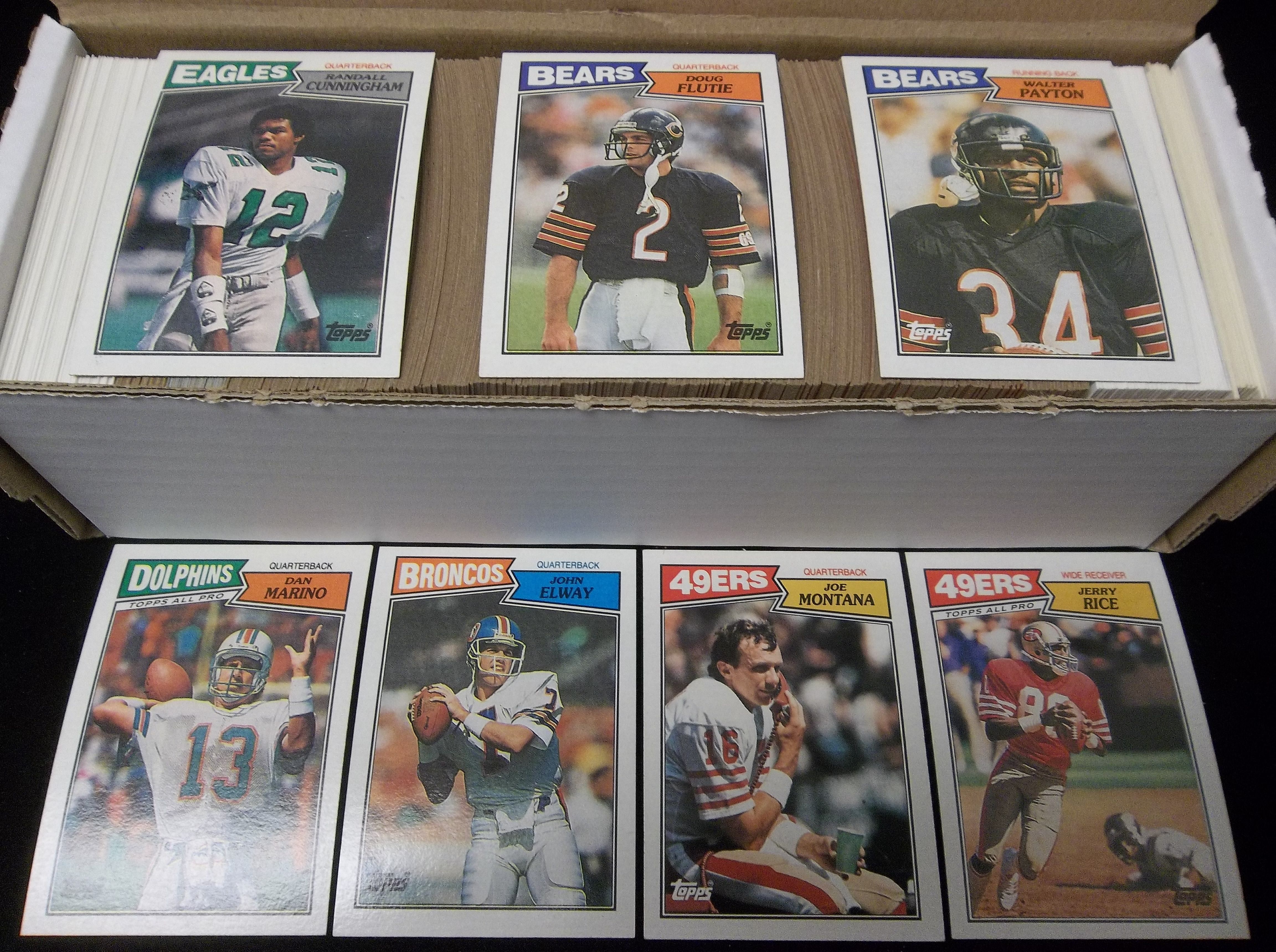 Lot Detail - 1987 Topps Football Complete Set Of 396 With “box Bottoms 
