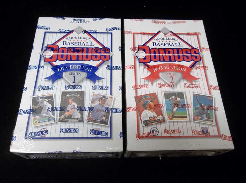 Lot Detail - 1993 Donruss Baseball- 1 Unopened Wax Box From Both Series