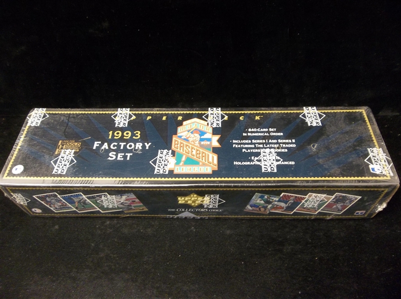 Lot Detail - 1993 Upper Deck Bsbl.- 1 Factory Sealed Unopened Set Of