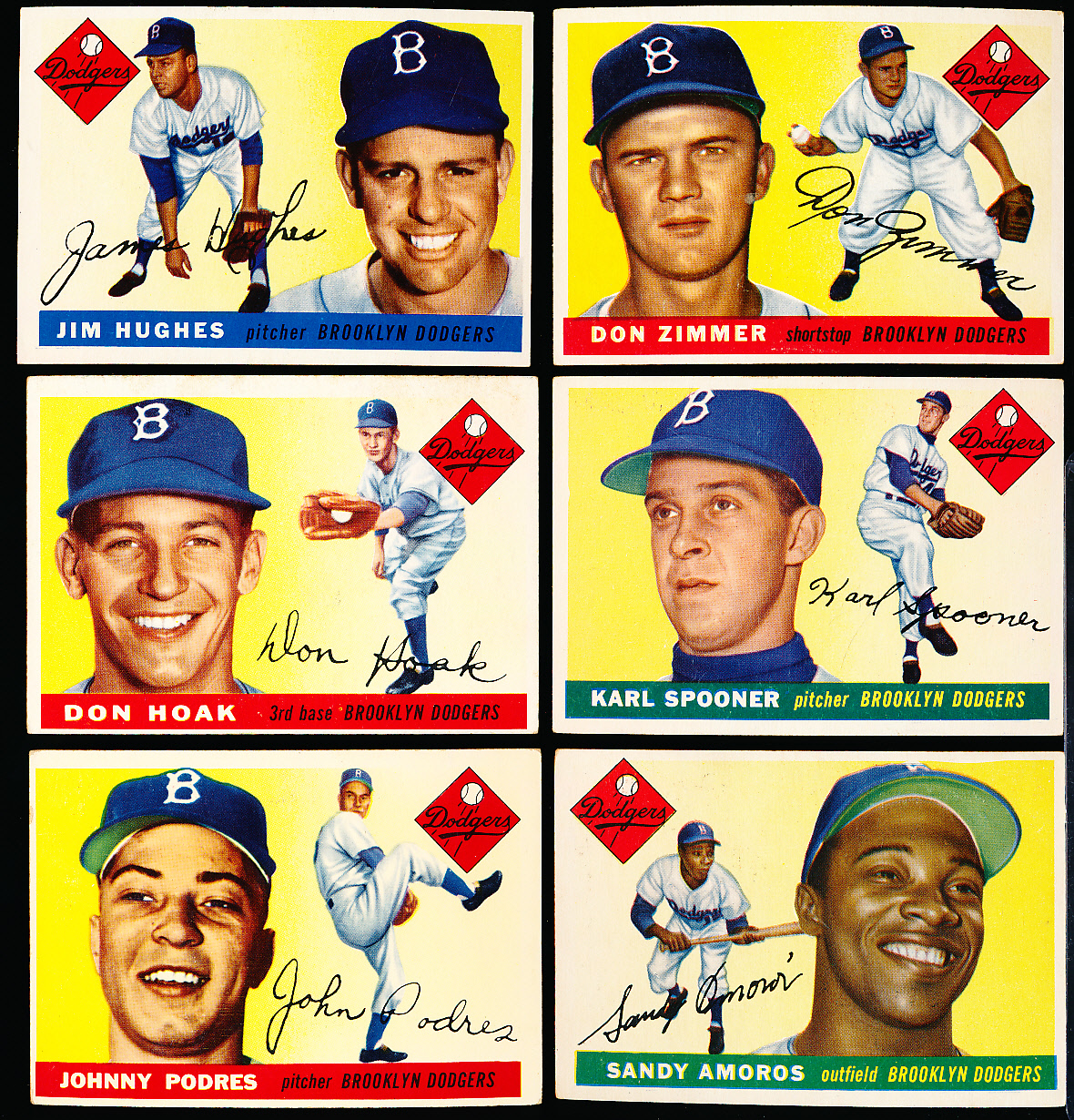 Lot Detail - 1955 Topps Baseball- 6 Diff Brooklyn Dodgers