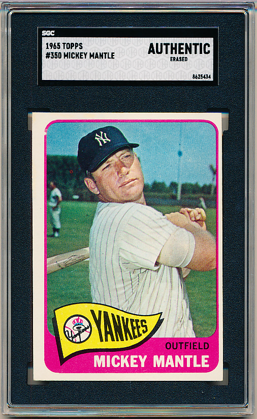 Lot Detail - 1965 Topps Baseball- #350 Mickey Mantle, Yankees- Sgc