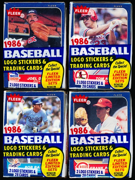 Lot Detail - 1986 Fleer Baseball- Four Unopened Cello Packs