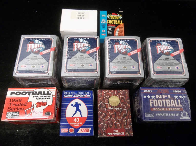 Lot Detail - Small Football Factory Set Clean-up Group- 10 Asst. Sets
