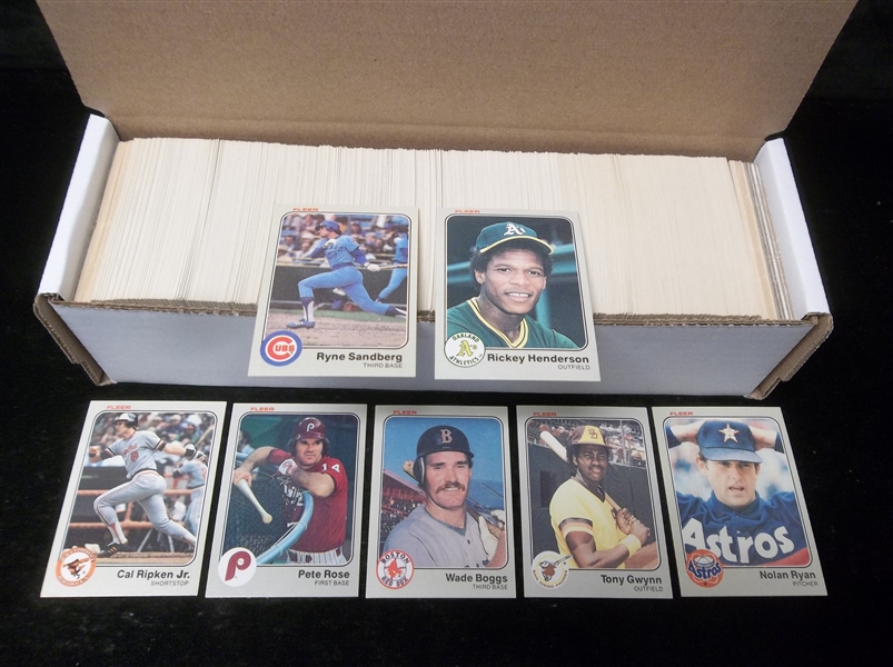 Lot Detail - 1983 Fleer Baseball Complete Set Of 660